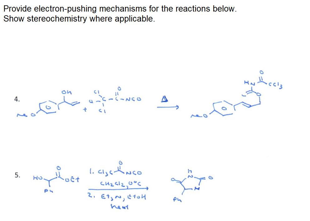 Solved Provide electron-pushing mechanisms for the reactions | Chegg.com