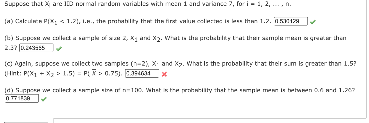 Solved Suppose that X; are IID normal random variables with | Chegg.com