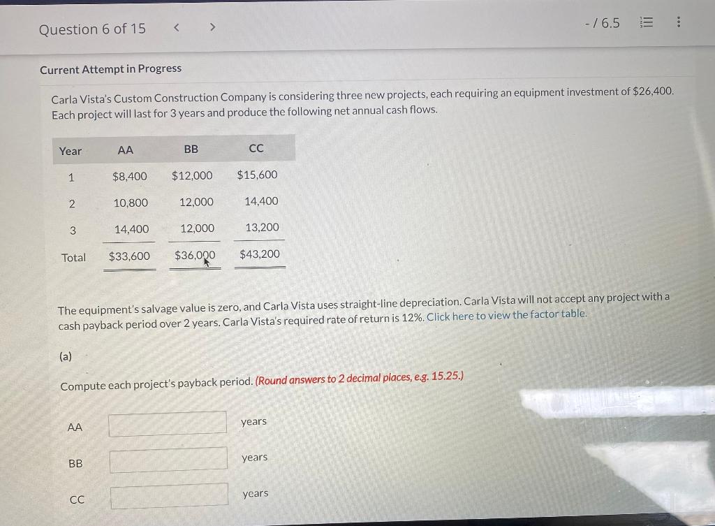 Solved Carla Vista's Custom Construction Company is | Chegg.com