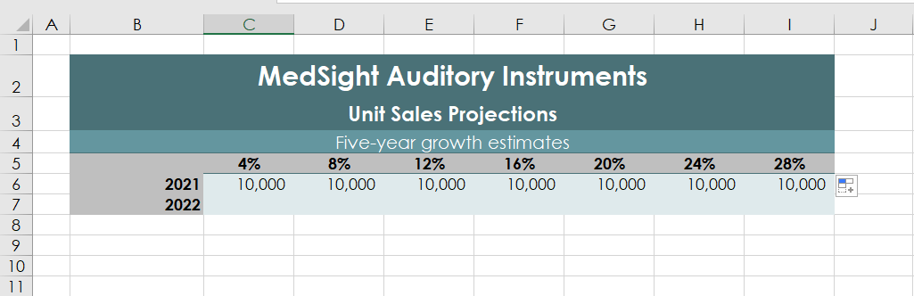 Solved Use AutoFill to fill the range C8:I10 with | Chegg.com