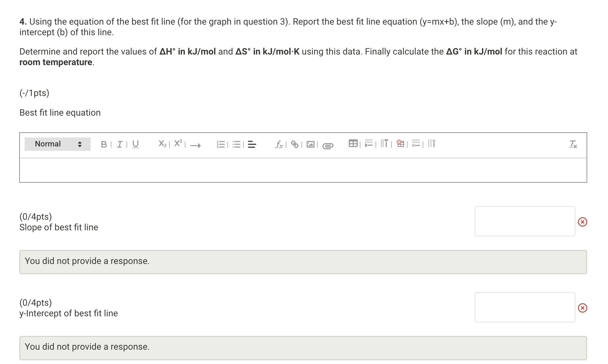 4. Using the equation of the best fit line (for the | Chegg.com