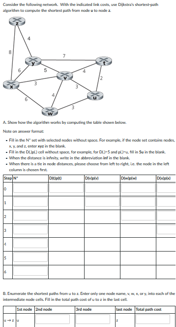 Solved Consider the following network. With the indicated | Chegg.com