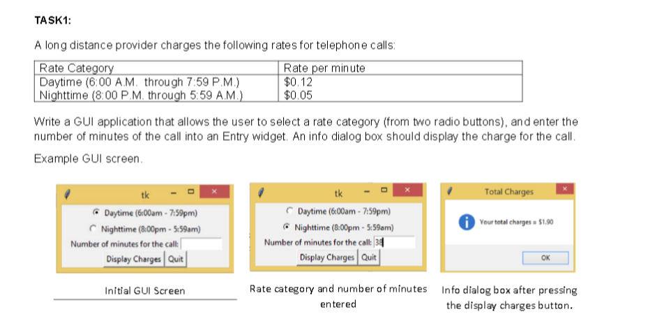 (Solved) : Task1 Long Distance Provider Charges Following Rates ...