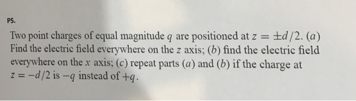 Solved P5. Two point charges of equal magnitude q are | Chegg.com