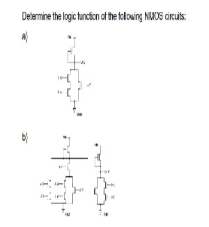 Solved Determine the logic function of the following NMOS | Chegg.com
