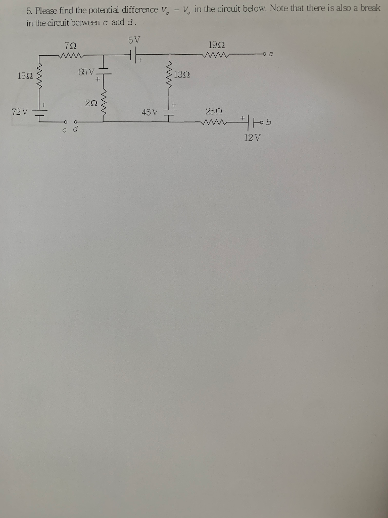 Solved Please find the potential difference Vb Va in the | Chegg.com