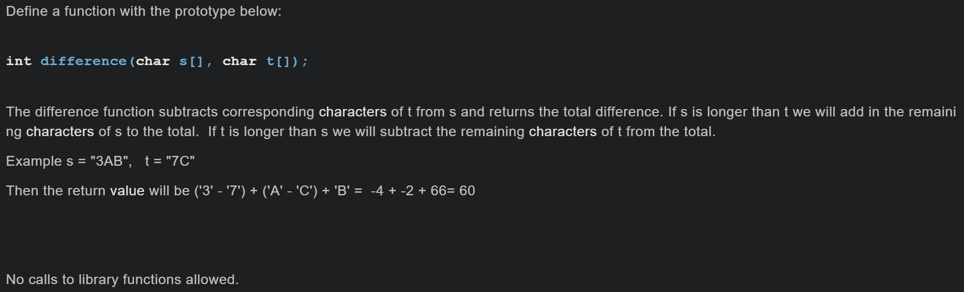 Solved Define A Function With The Prototype Below Int