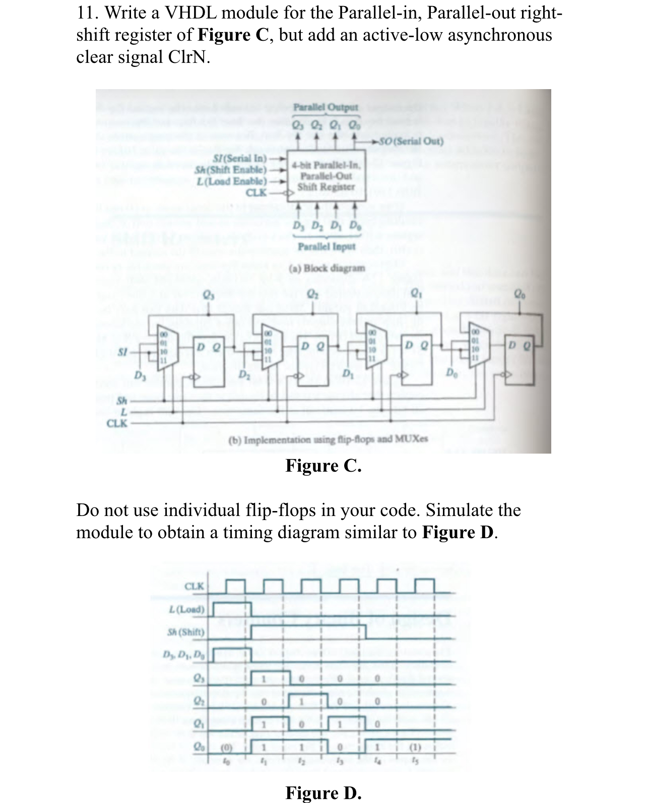 11 Write A Vhdl Module For The Parallel In