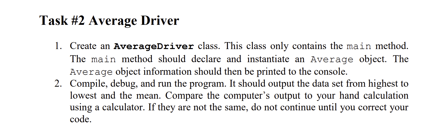 Solved Create a class called Average according to the UML | Chegg.com