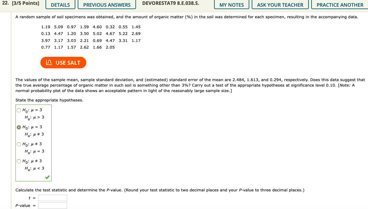 Solved 10. [2/3 Points] DETAILS PREVIOUS ANSWERS DEVORESTAT9 | Chegg.com