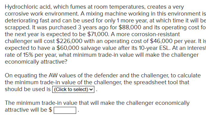 Solved Hydrochloric acid, which fumes at room temperatures, | Chegg.com