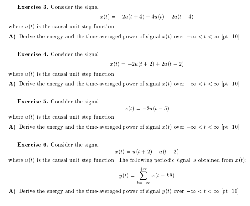 Solved Exercise 3. Consider the signal | Chegg.com