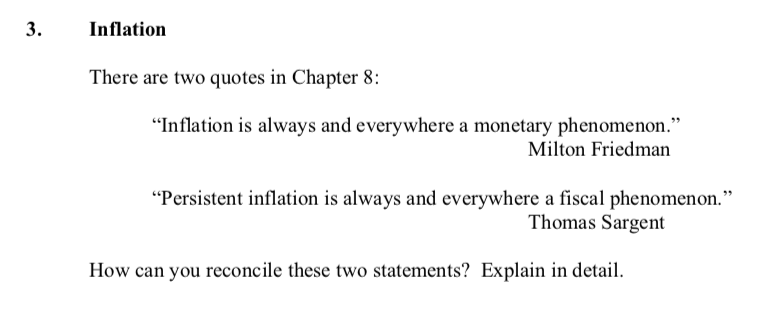 Solved 3.Inflation There are two quotes in Chapter 8: | Chegg.com