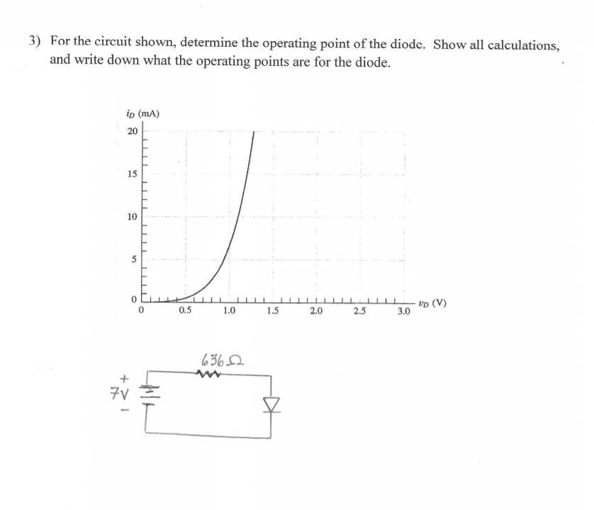Solved 3) For the circuit shown, determine the operating | Chegg.com