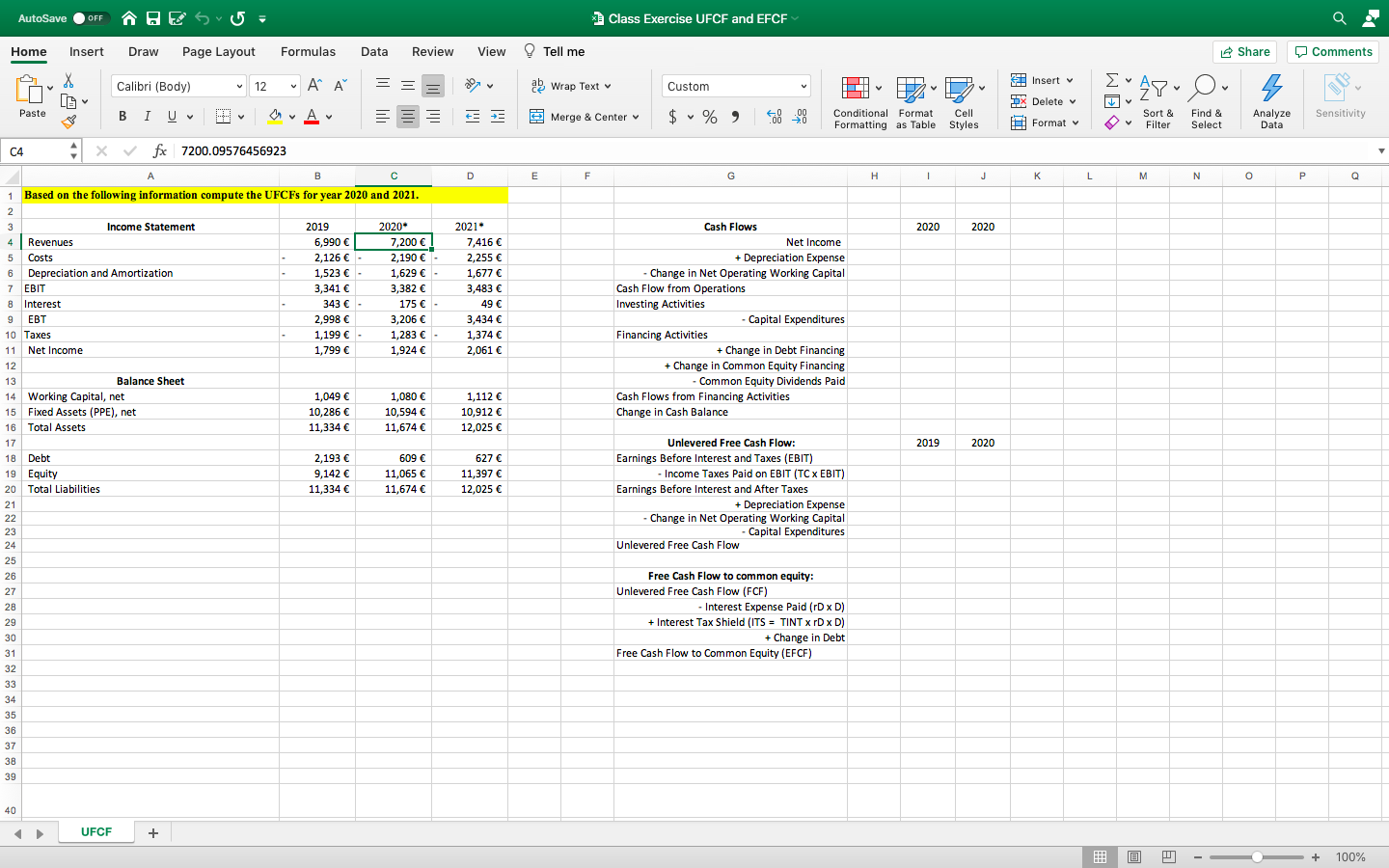 Solved Based on the following information compute the UFCF's | Chegg.com