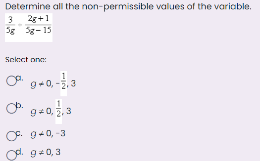 Solved Determine all the non-permissible values of the | Chegg.com