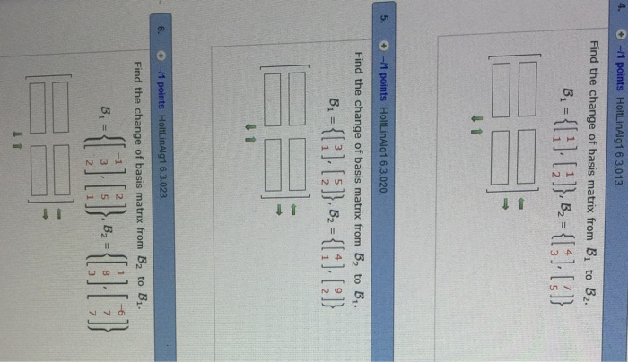 Solved Find the change of basis matrix from B_1 to B_2. B_1 | Chegg.com