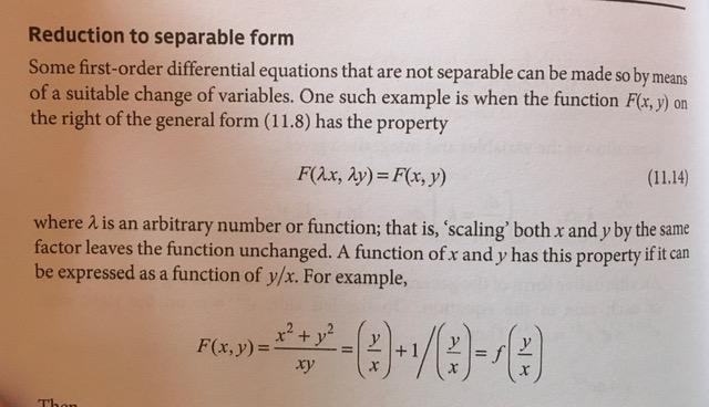 Solved Reduction to separable form Some first-order | Chegg.com