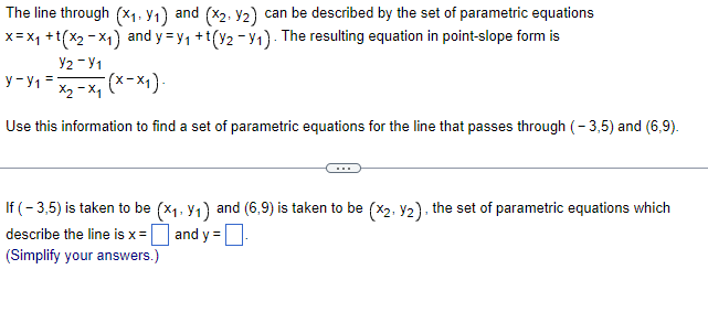 Solved The line through (x1,y1) and (x2,y2) can be described | Chegg.com