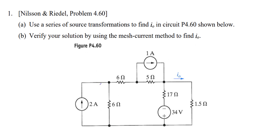 Solved [Nilsson&Riedel, Problem 4.60] (a) Use a series of | Chegg.com