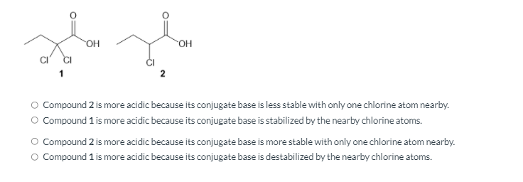 Solved Br OH OH 2 Compound 1 is more acidic because its | Chegg.com