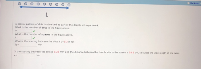 Solved My Notes A central pattern of dots is observed as | Chegg.com
