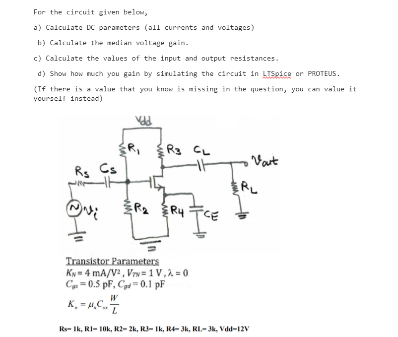 Solved For the circuit given below, a) Calculate DC | Chegg.com