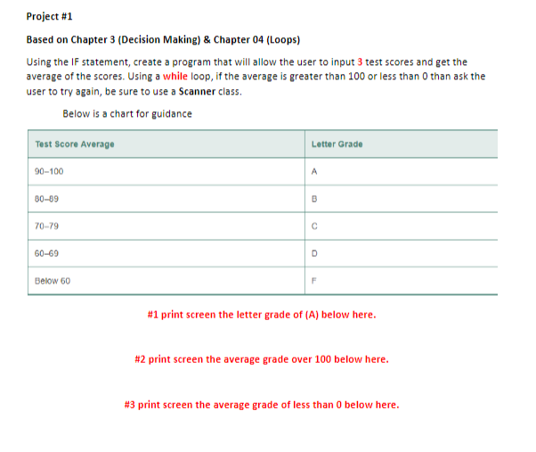 Solved Project #1 Based on Chapter 3 (Decision Making) & | Chegg.com