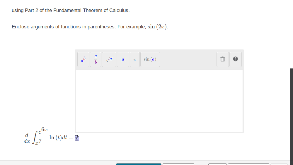 Solved using Part 2 of the Fundamental Theorem of Calculus. | Chegg.com