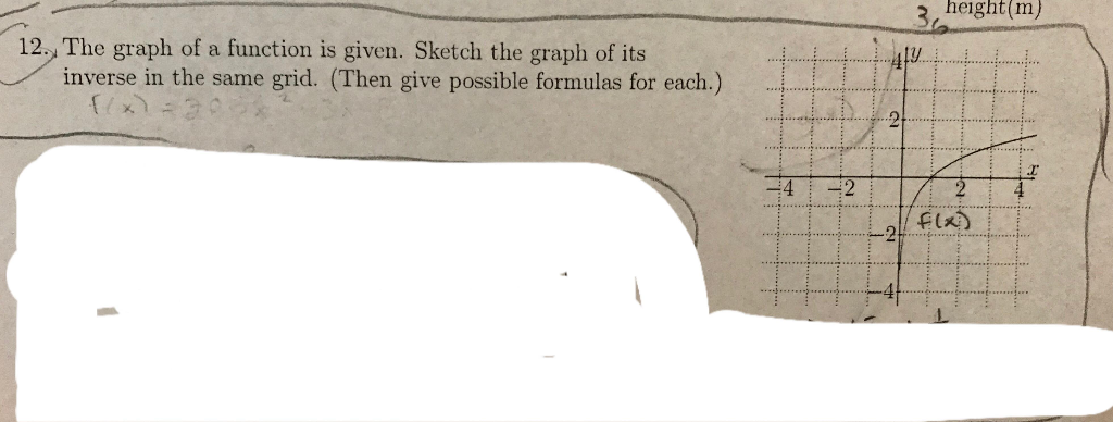 Solved heightm) ( 12, The graph of a function is given. | Chegg.com