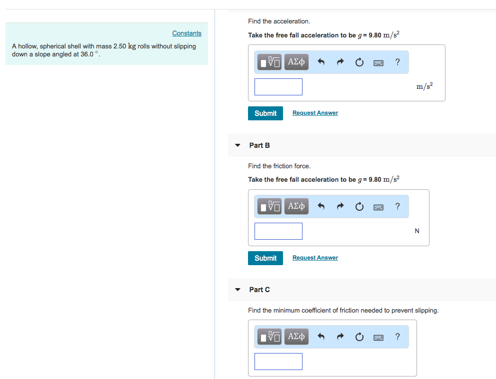 Solved Find the acceleration Constants Take the free fall | Chegg.com