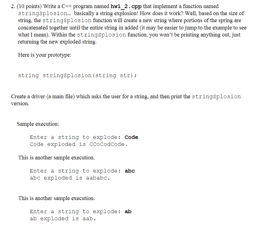 Solved 2. (10 points) Write a C++program named hwl_2.cpp | Chegg.com