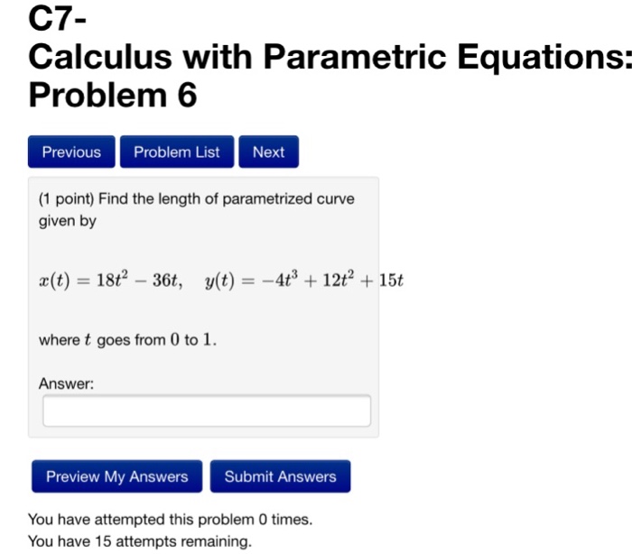 Solved Find the length of parametrized curve given by x (t) | Chegg.com