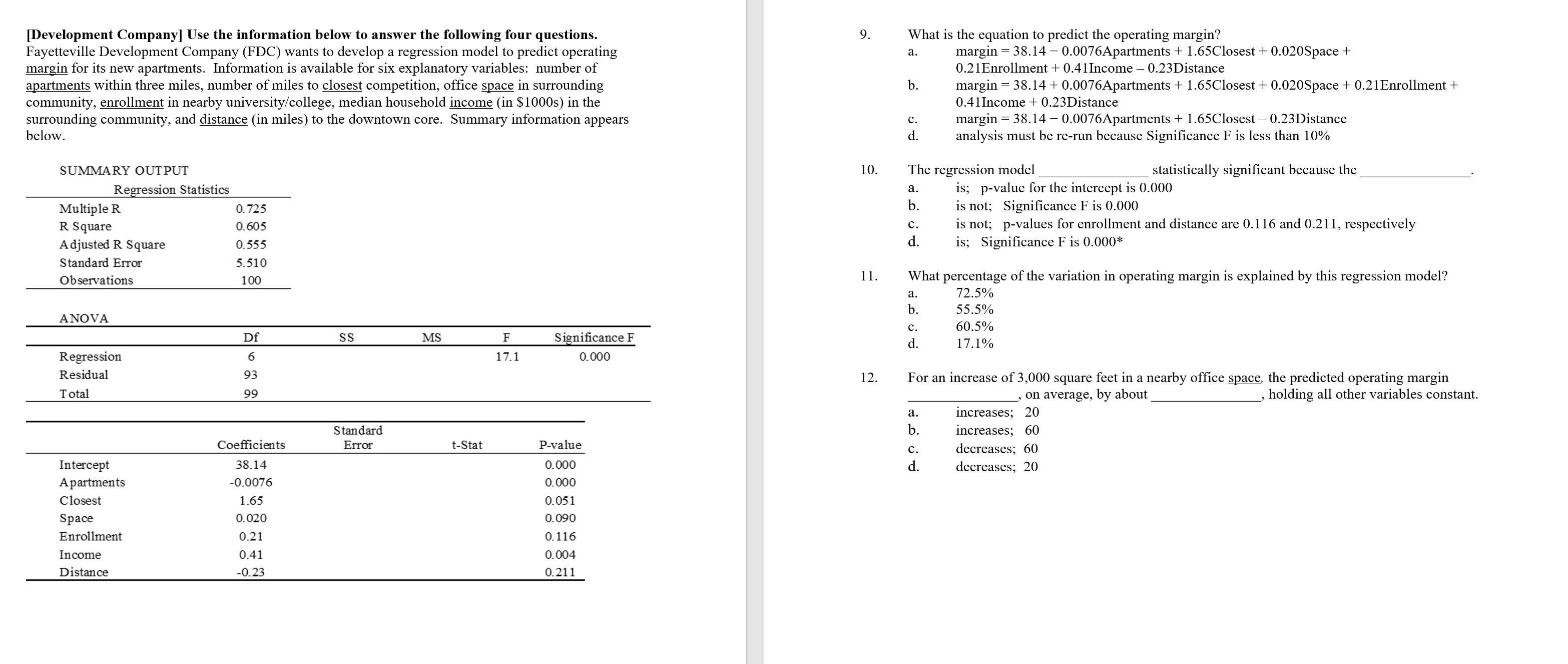 Solved [Development Company] Use the information below to | Chegg.com