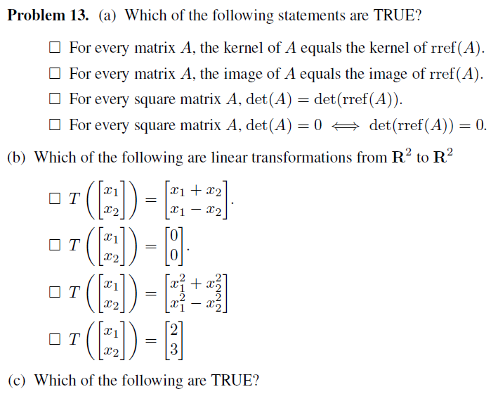Solved Problem 13. (a) Which of the following statements are | Chegg.com