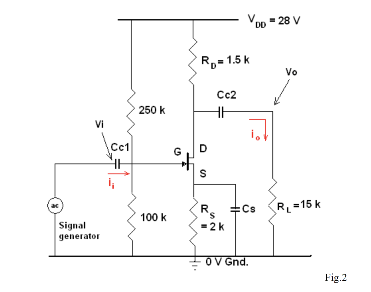 Solved 2 – In the circuit as shown in fig.2 the ID vs. VGS | Chegg.com