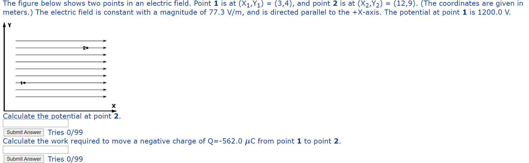 Solved The Figure Below Shows Two Points In An Electric