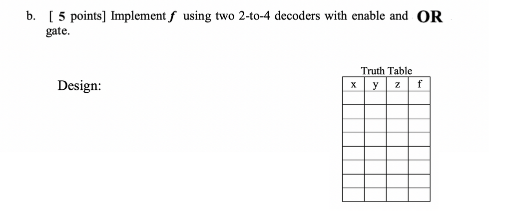 a. [5 points] Complete the following Design that | Chegg.com
