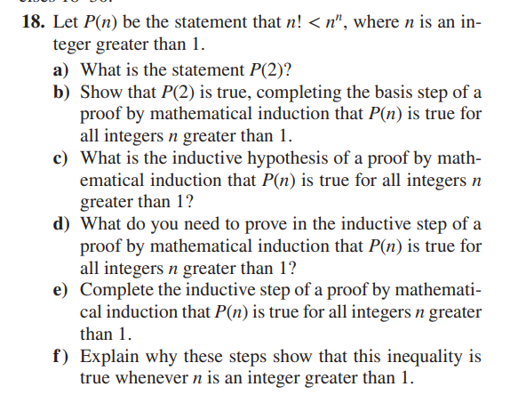 Solved 18. Let P(n) be the statement that n! | Chegg.com