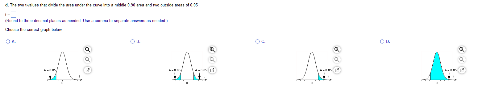 Solved For a t-curve with df=31, find each t-value in parts | Chegg.com