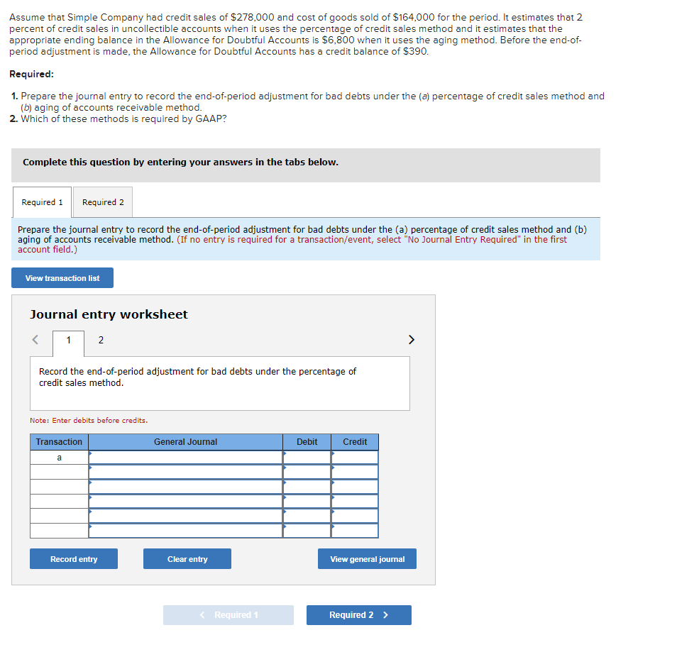 Solved Assume that Simple Company had credit sales of | Chegg.com