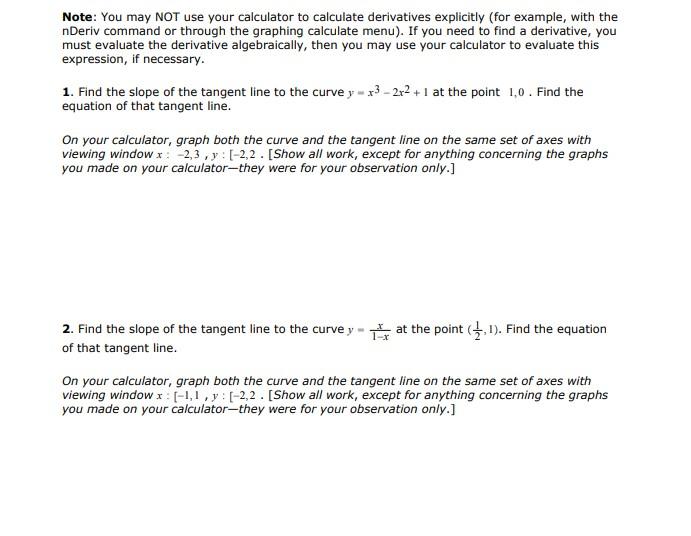 Solved Note: You may NOT use your calculator to calculate | Chegg.com