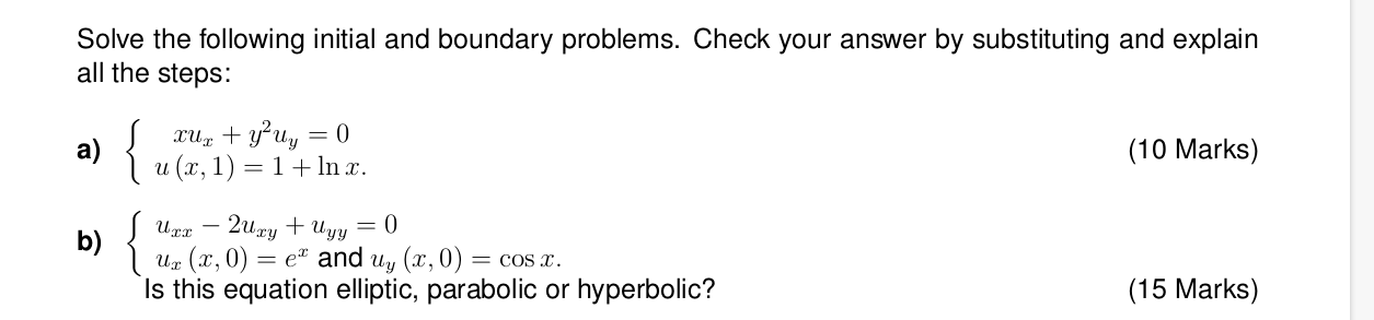 Solved Solve the following initial and boundary problems. | Chegg.com