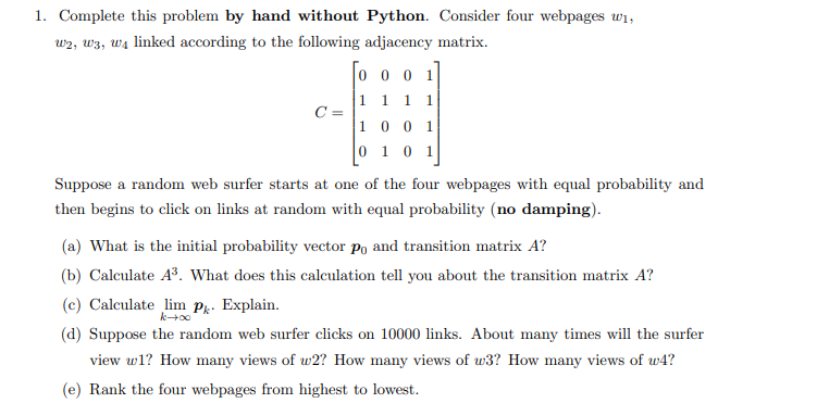 Advanced math problem: please show me the solution to | Chegg.com