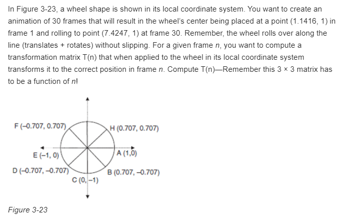 In Figure 3-23, a wheel shape is shown in its local | Chegg.com