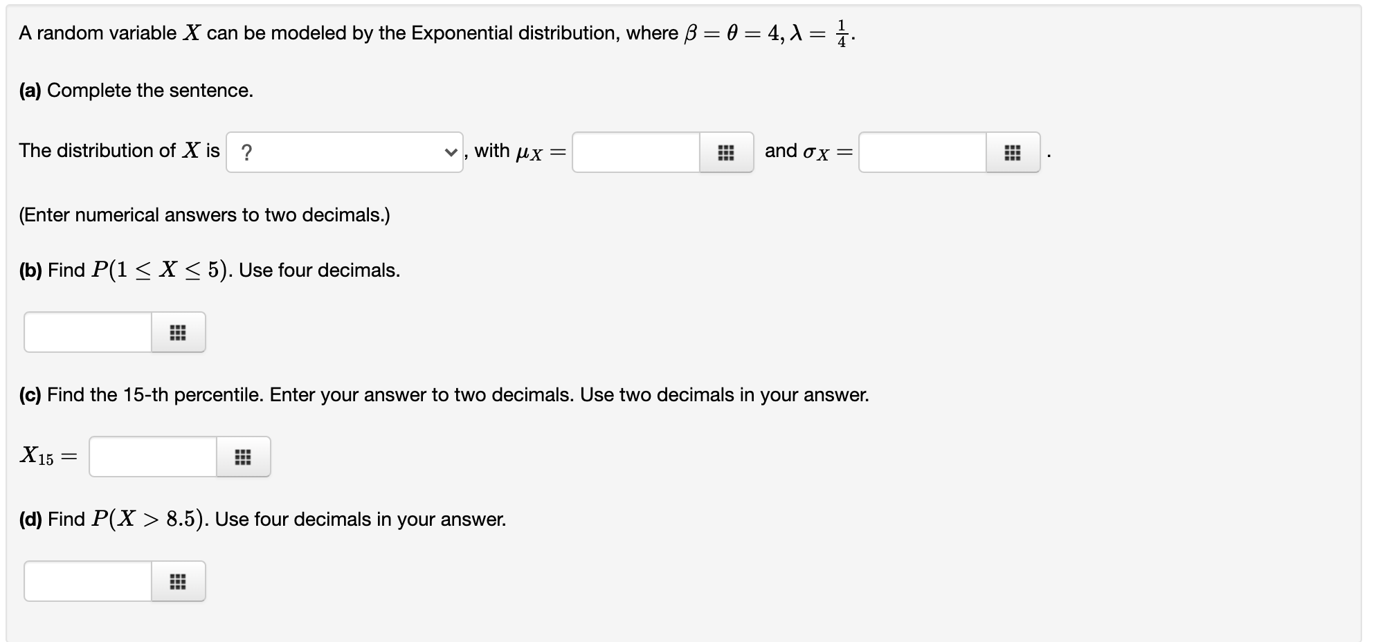 Solved A random variable X can be modeled by the Exponential | Chegg.com
