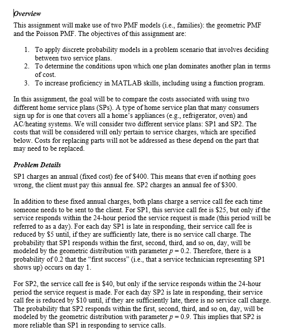 Overview This assignment will make use of two PMF | Chegg.com