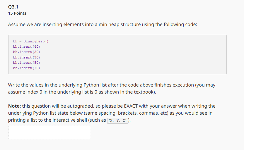 Solved Q3.115 ﻿PointsAssume we are inserting elements into a | Chegg.com