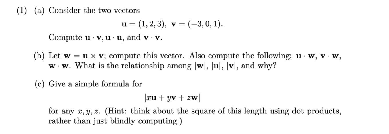 Solved (1) (a) ﻿Consider the two | Chegg.com