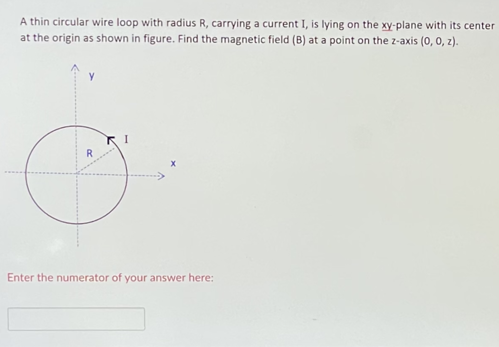 Solved A thin circular wire loop with radius R, carrying a | Chegg.com
